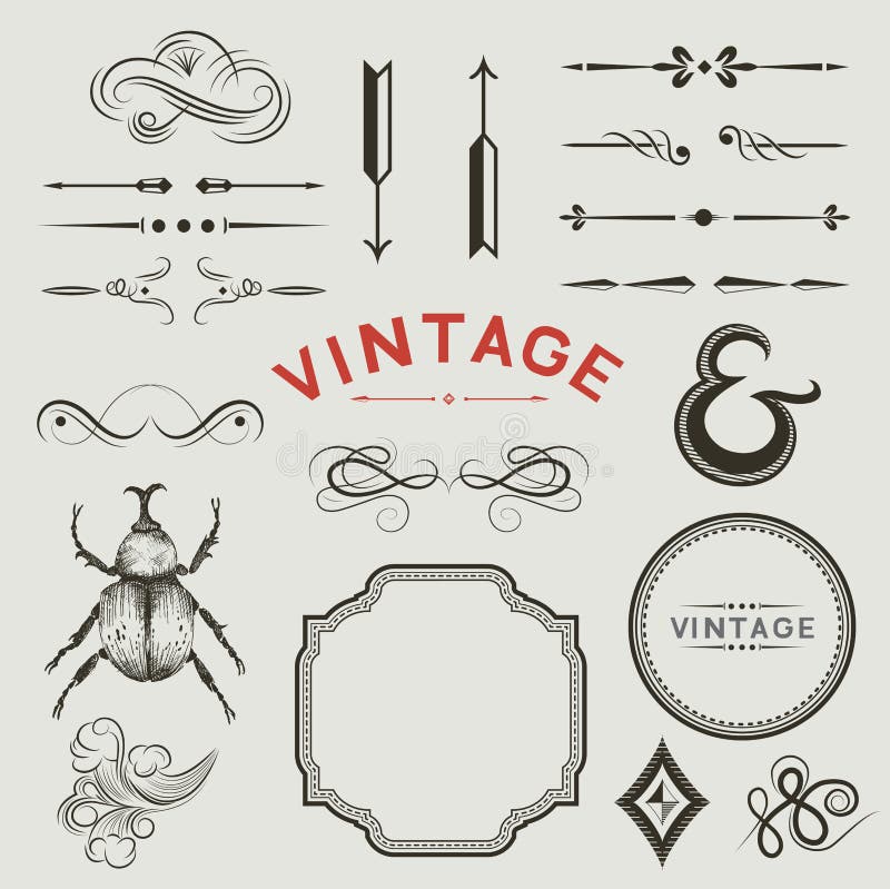 Vintage Vector Elements stock vector. Illustration of badge - 24317923