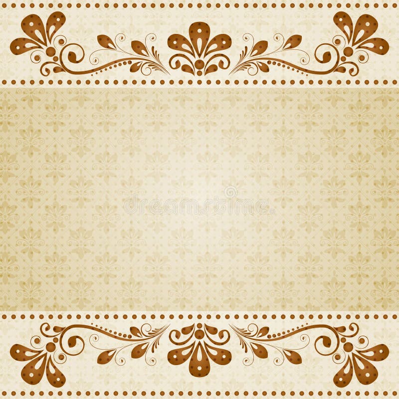 Vector Vintage Floral Background with Decorative Flowers for Design ...