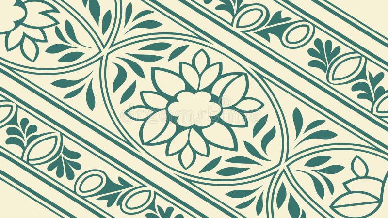 Vintage Floral Tile Pattern, Decorative Surface and Texture Vector ...