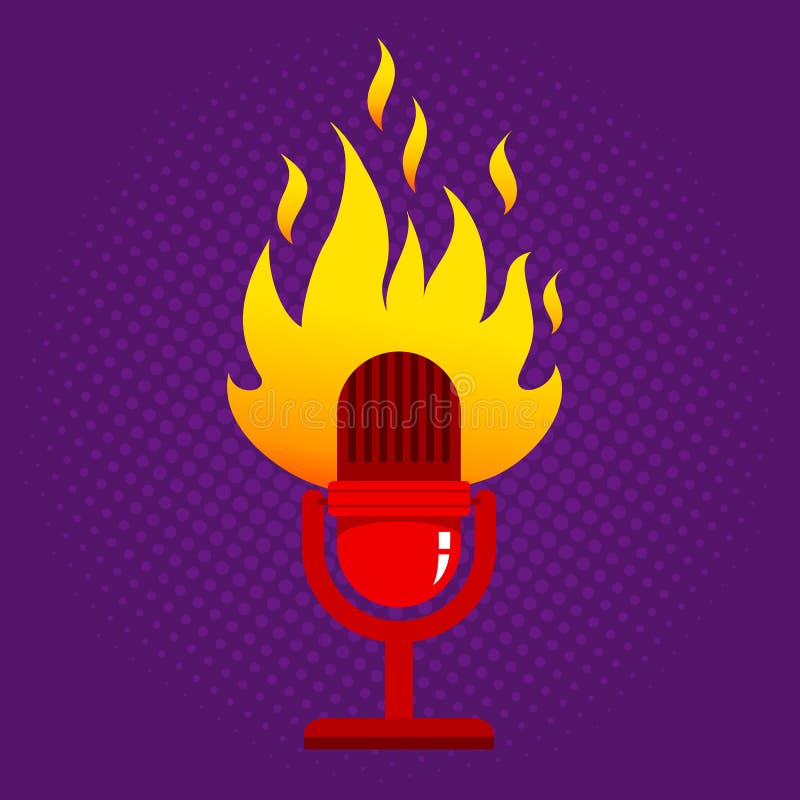 Microphone & fire stock illustration. Illustration of firewall - 16019915