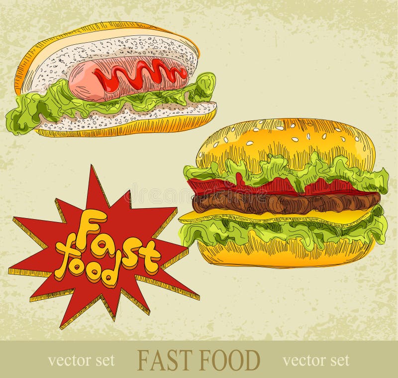 Vector Vintage Fast Food Logo. Retro Fry Potatoes Sign. Bistro Icon ...