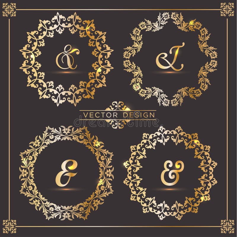 Vector Calligraphic Engraving Frames Set Stock Vector - Illustration of engraving, foliage: 59086894