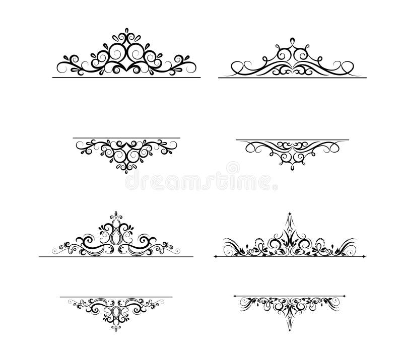 Vintage Vector Swirl Frame Set Stock Vector - Illustration of ...