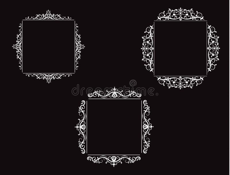 Vintage Vector Swirl Frame Set Stock Vector - Illustration of ornament ...