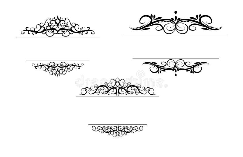 Vintage Vector Swirl Frame Set Stock Vector - Illustration of white ...