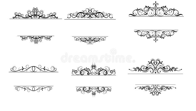 Vintage Vector Swirl Frame Set Stock Vector - Illustration of curve ...