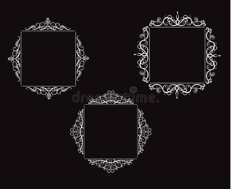 Vintage Vector Swirl Frame Set Stock Vector - Illustration of dividers ...