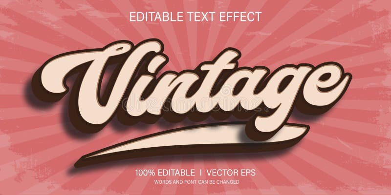 Vintage Vector Text Effect with Modern Style Design Stock Illustration ...