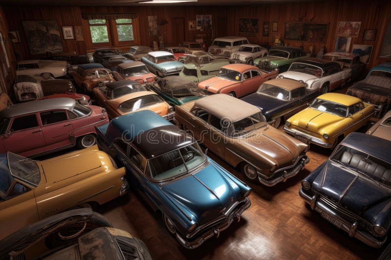 Vintage Vehicle Collection, with Each Car Representing a Different ...