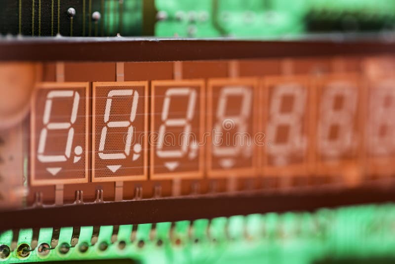 Vintage VFD display stock photo. Image of digit, computer - 154021654