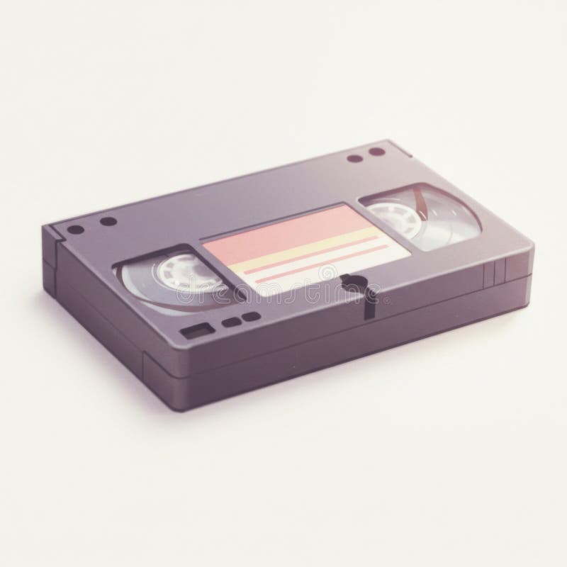 Vintage VHS Video Cassette Tape on White Background Stock Illustration ...
