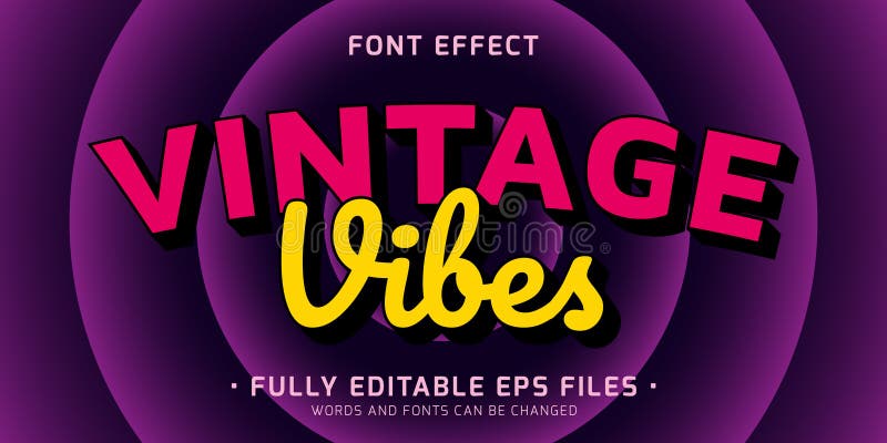 Vintage vibes text effect stock vector. Illustration of vibes - 337201342