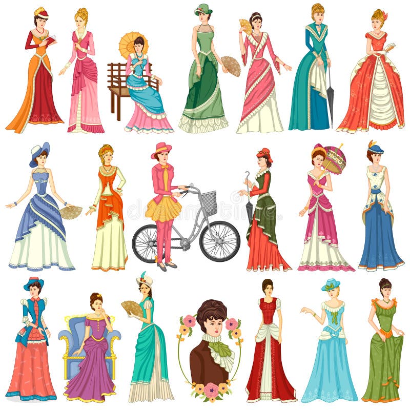 Vintage Victorian woman stock vector. Illustration of luxury - 74451497