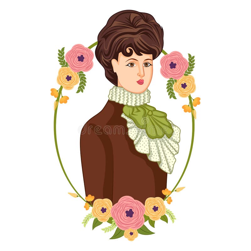 Vintage Victorian woman stock vector. Illustration of female - 74451454