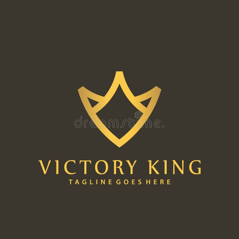 Vintage Victory King Shield Luxury Logos Design Vector Illustration ...