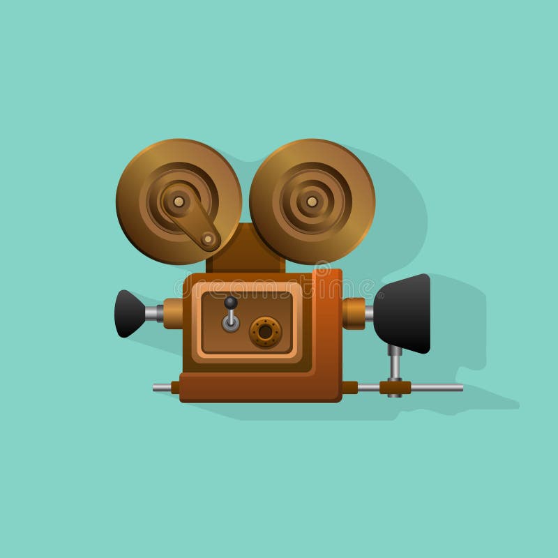 Vintage Video Camera, Retro Multimedia Device. Stylized Volumetric Icon ...