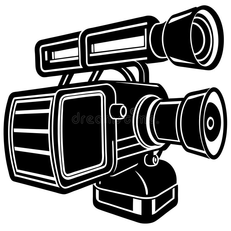 Vintage Video Camera Silhouette Stock Vector - Illustration of ...