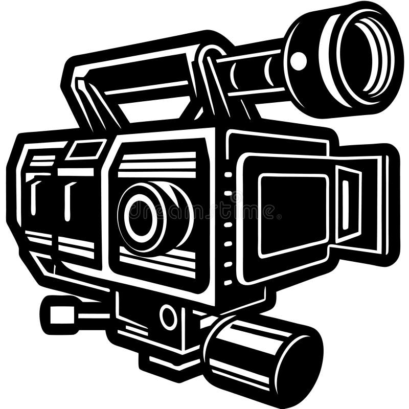 Vintage Video Camera Silhouette Stock Vector - Illustration of cinema ...
