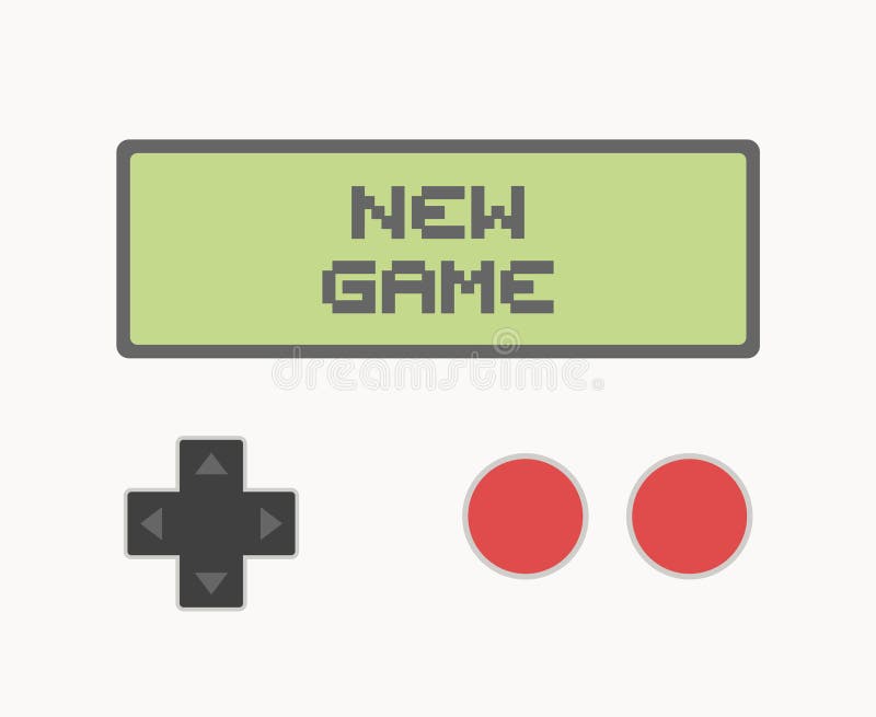 Vintage Video Machine and New Game Message Stock Vector - Illustration ...