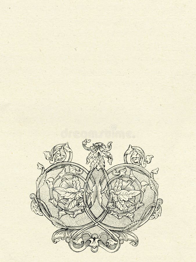 Vintage Vignette and Page Decoration with Rose Flower, Outline ...