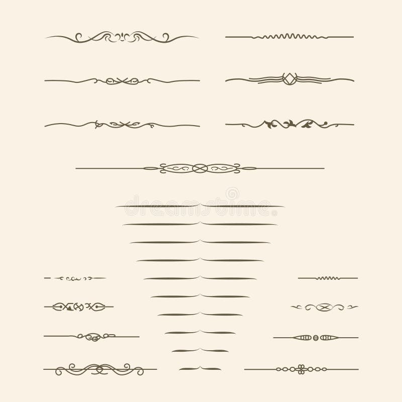 Vintage Vignette Floral Design Elements Vector Set Stock Vector ...