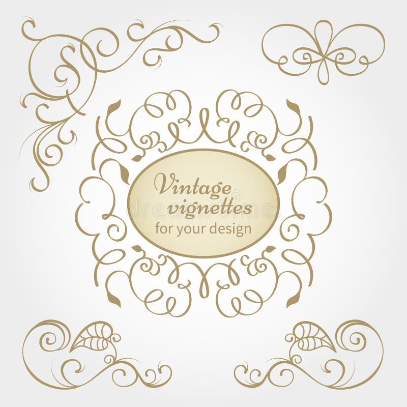 Vintage Vignettes and Frames Stock Vector - Illustration of decorative ...