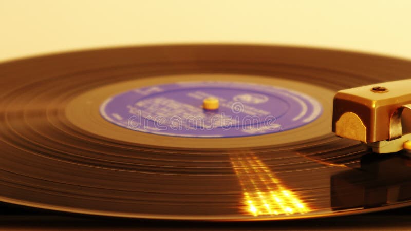 Vintage Vinyl Disc on Turntable Record Player Stock Footage - Video of ...