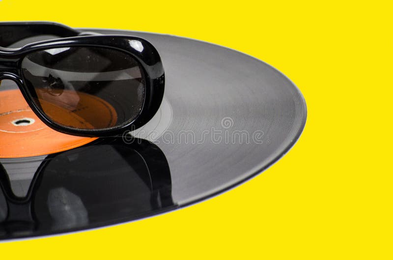 Vintage Vinyl Record and Glasses Stock Photo - Image of eighties, 1970s ...