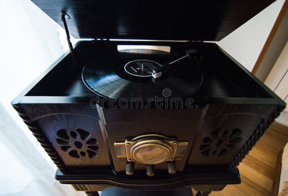 Vintage Vinyl Record Player Design Stock Image - Image of vinyl, record ...