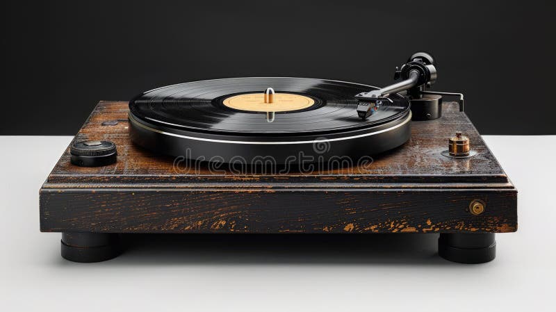 Vintage Vinyl Record Player. Turntable with Vinyl Record Stock ...