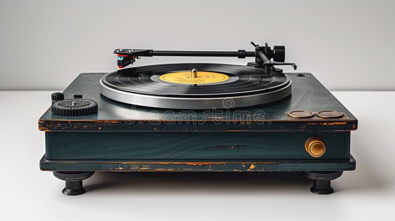 Vintage Vinyl Record Player. Turntable with Vinyl Record Stock ...