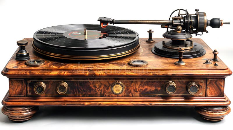 Vintage Vinyl Record Player. Turntable with Vinyl Record Stock ...