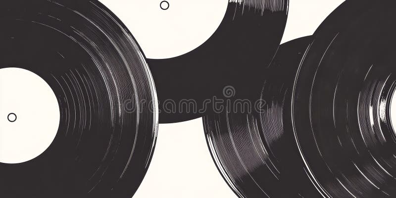 Vintage Vinyl Records Arranged with Contrast Empty Space for Design ...