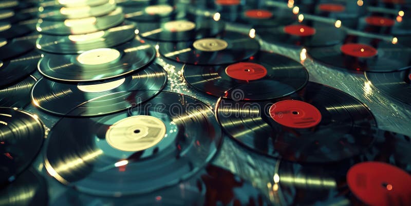 Vintage Vinyl Records Create a Retro-style Music Background. Ai ...