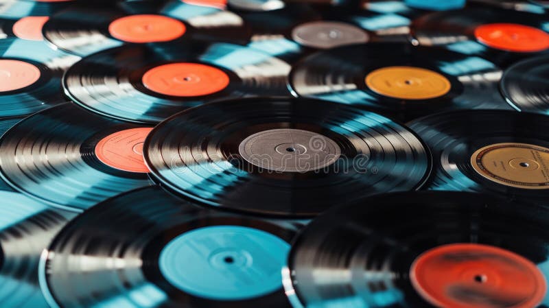 Vintage Vinyl Records Create a Retro-style Music Background. Ai ...