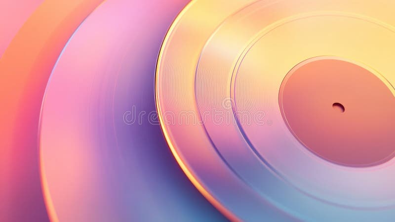 Colorful 3D Vintage Vinyl Records with Ample Copy Space for Text and ...