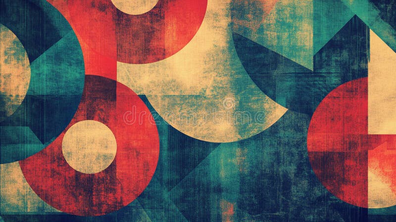 Vintage Vinyl Texture with Modern Geometric Overlay and Subtle ...