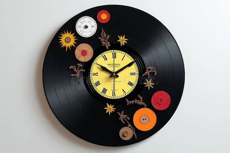Vintage Vinyl Timepiece stock illustration. Illustration of ...
