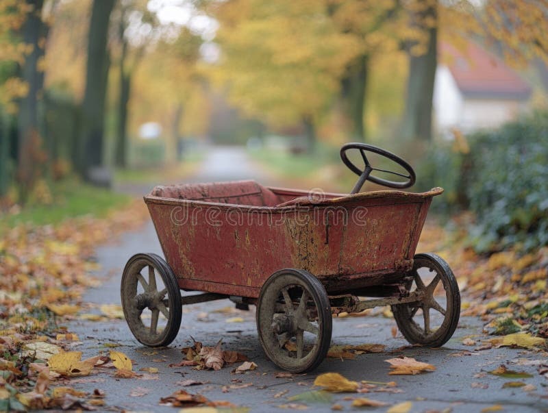 Autumn Leaves on Rusty Wagon Stock Photo - Image of fashioned, foliage ...