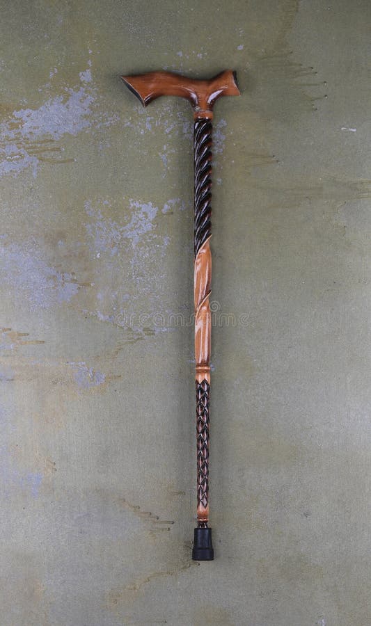 Vintage Walking Cane on Old Stock Image - Image of object ...