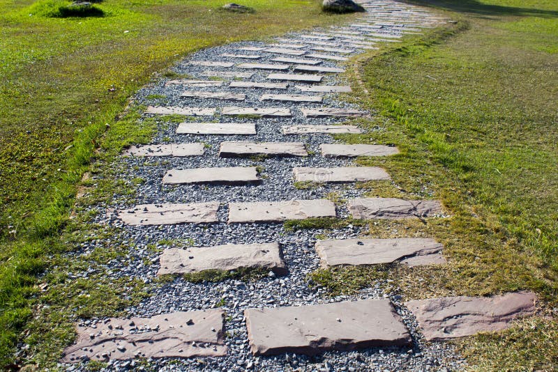 Vintage Walkway in Public Park Stock Image - Image of peaceful, stone ...