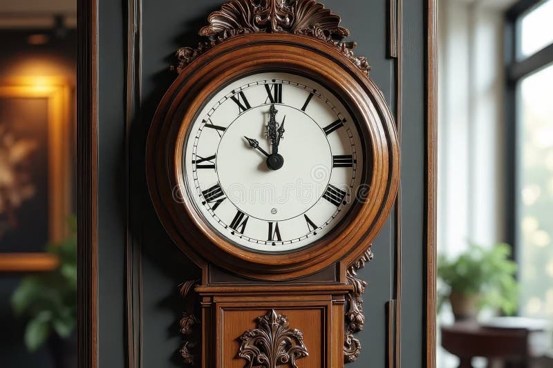 Vintage Wall Clock Design stock illustration. Illustration of hour ...