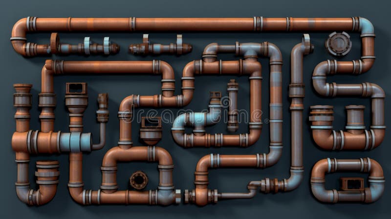 Vintage Wall Texture Background with Plastic Pipes for Design and ...