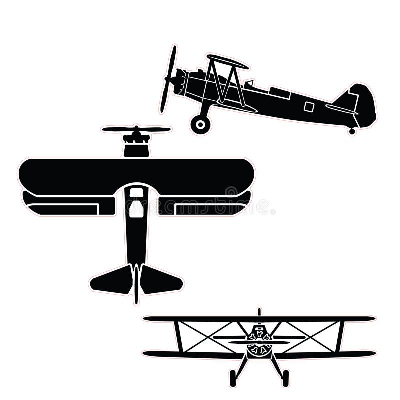 Vintage War Bird Vector Set with Outline Stock Illustration ...