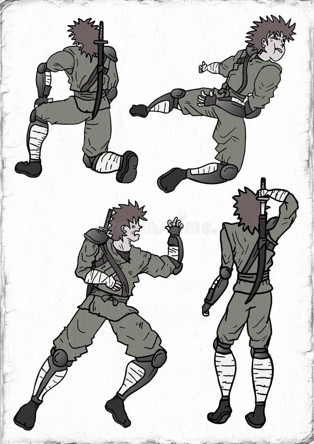 Vintage warrior attack stock vector. Illustration of shogun - 90584676