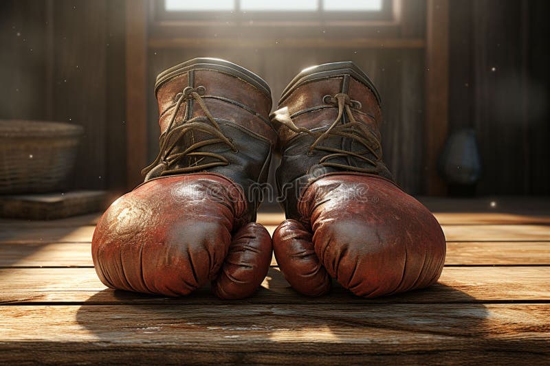 Vintage Warriors Oldfashioned Leather Boxing Stock Illustration ...