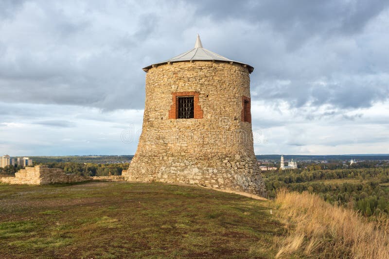 Vintage watch tower stock photo. Image of ruins, elabuga - 90843864