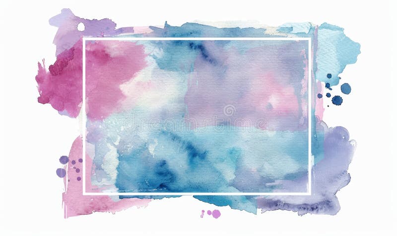 Vintage Watercolor Square Frame Isolated on White Background for ...