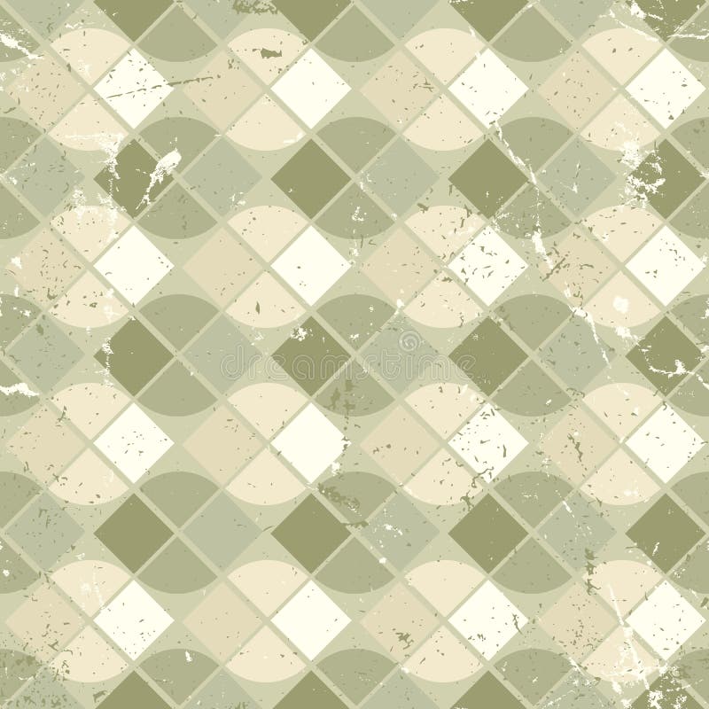 Vintage Wavy Geometric Seamless Pattern, Vector Neutral Worn Background ...