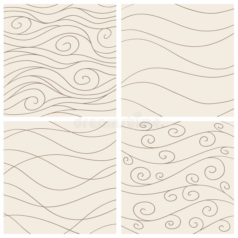 Vintage wavy patterns set stock vector. Illustration of backdrop - 86473231